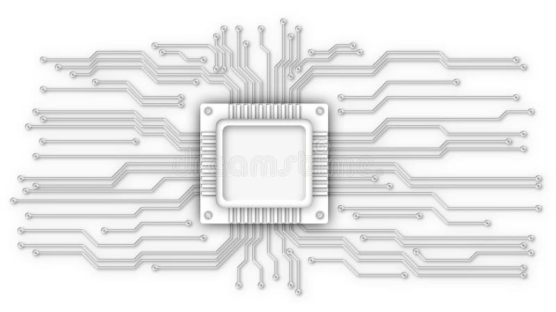 Líneas De La CPU Y Del Circuito Stock de ilustración - Ilustración de ...