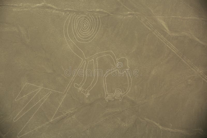 Líneas de Nazca, el mono imagen de archivo. Imagen de cultura - 73705933