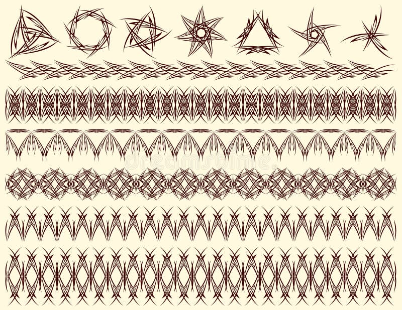 Siete Líneas Decorativas, Vector Ilustración del Vector - Ilustración ...