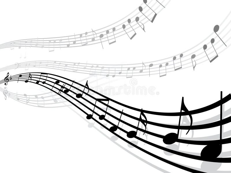 Líneas Musicales Con Las Notas Ilustración del Vector - Ilustración de ...