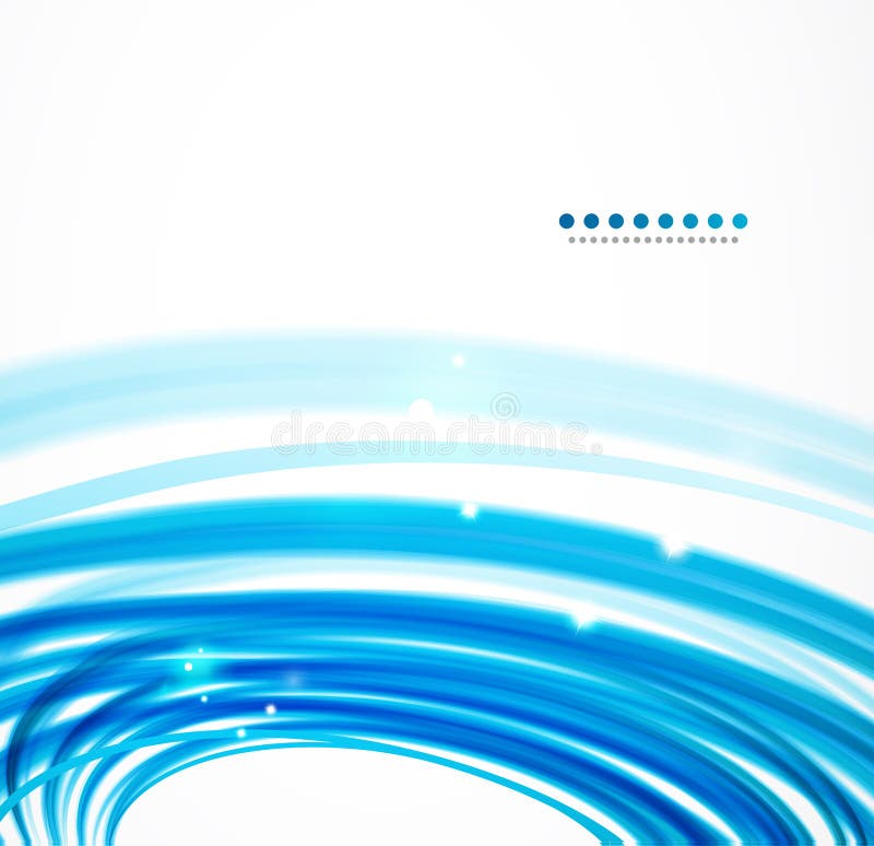 Líneas onduladas azules ilustración del vector. Ilustración de cabecera ...