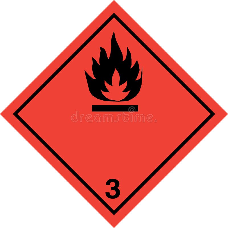 Carteles De Advertencia De Líquidos Inflamables Y Combustibles Stock de ...