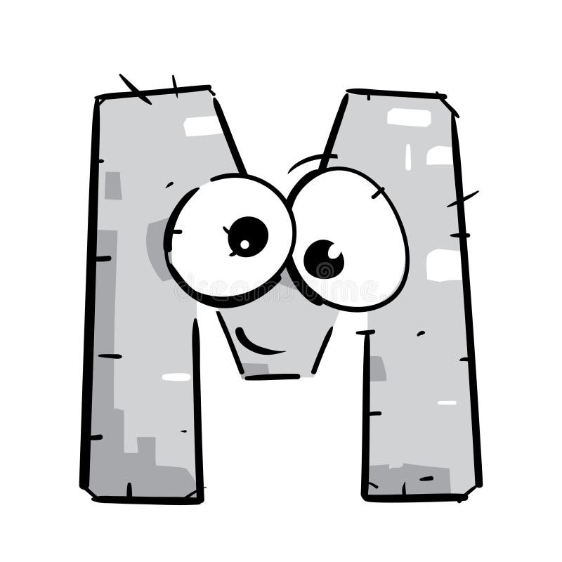 Cartoon Alphabet. Smiling Cute M Stock Vector - Illustration of goofy ...