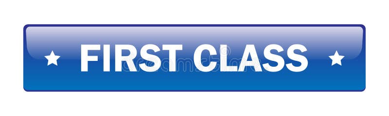 First class icon button stock vector. Illustration of newly - 214697175