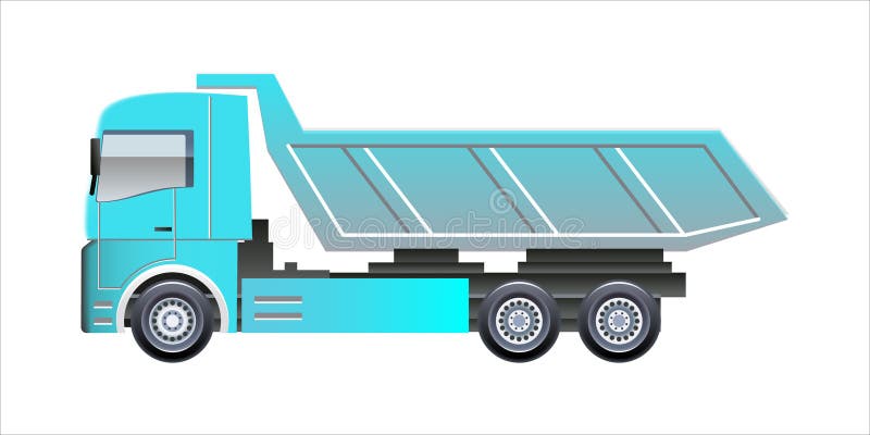 Blue Dump Truck Illustration Vector Stock Vector - Illustration of ...