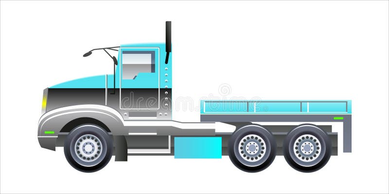 Blue Semi Trailer Truck Heavy Industries Vector Illustration Stock ...