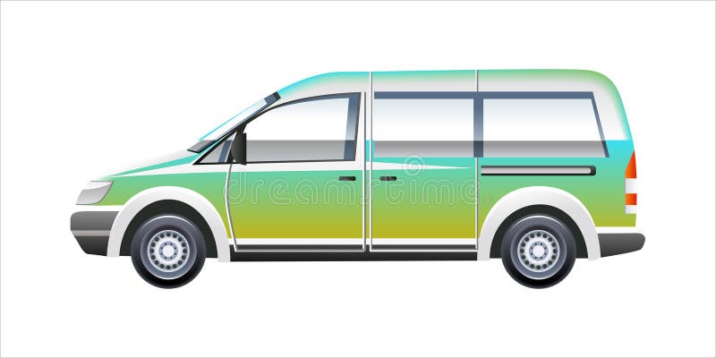 Passenger Mini Van Car Vector Illustration Stock Vector - Illustration ...