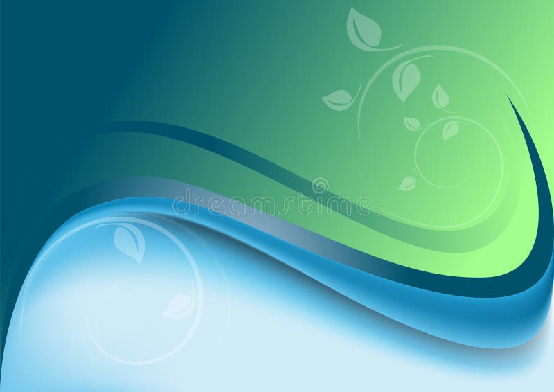 L'abstrait Ondule Le Fond Vert-bleu Avec Le De Blanc Illustration de ...