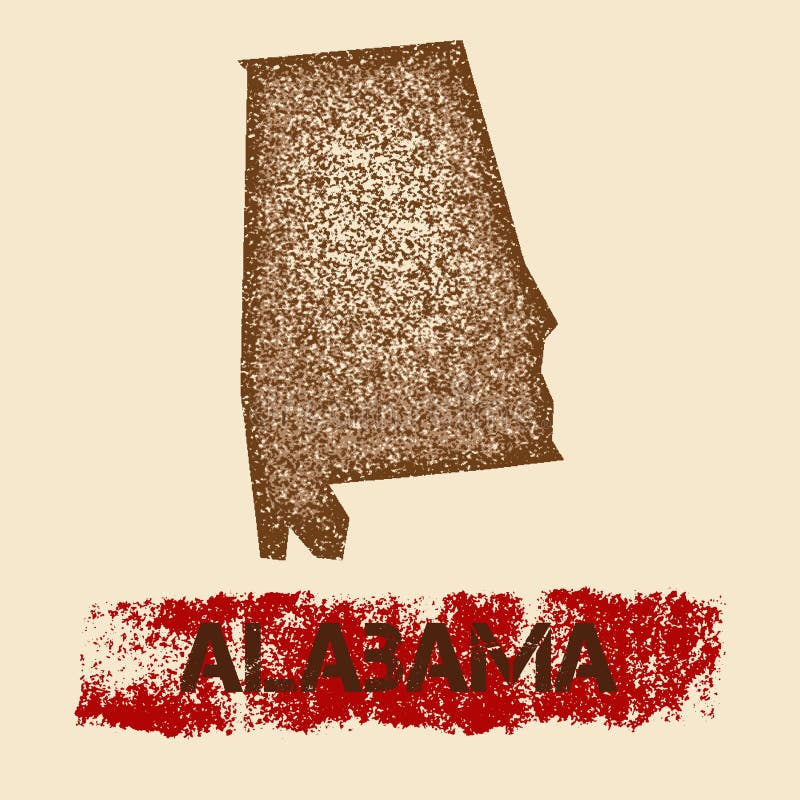 L'Alabama Ha Afflitto La Mappa Illustrazione Vettoriale - Illustrazione ...