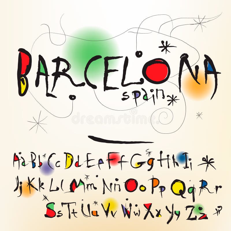 L'alphabet Dans L'artiste Espagnol De Type De Joan Miro Illustration ...