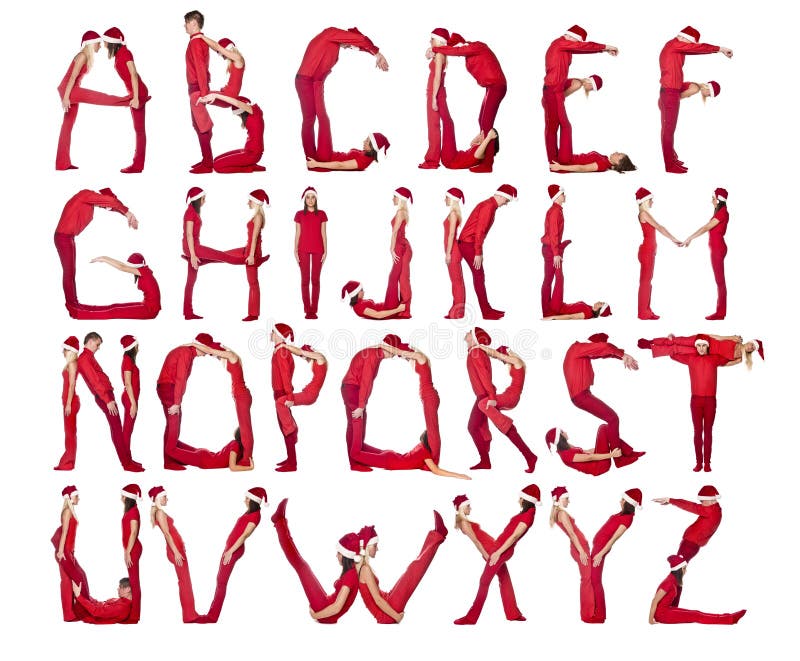 L'alphabet a Formé Par Des êtres Humains. Image stock - Image du réel ...