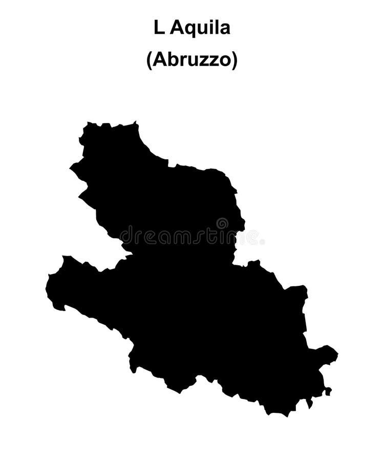 L Aquila province (Italy) outline map. Aquila province outline map vectors
