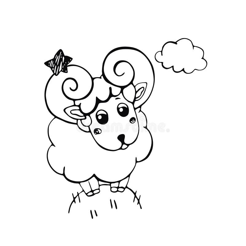 Modello Disegnato A Mano Per L'Ariete Dello Zodiaco Del Libro Da ...