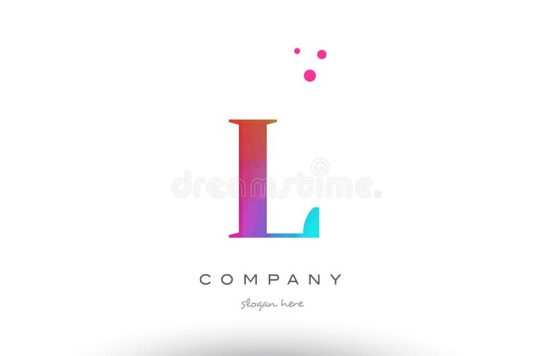 L Colored Rainbow Creative Colors Alphabet Letter Logo Icon Stock