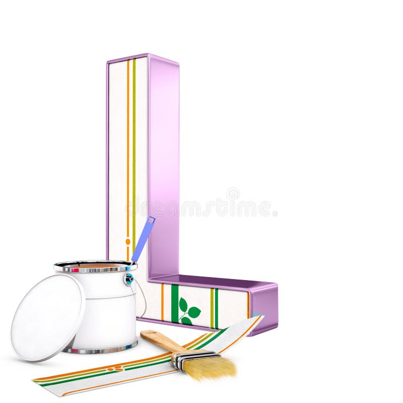 `L` Decorated Letter with Renovation Tools Stock Illustration ...