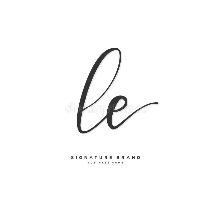 L E LE Initial Logo Signature Vector. Handwriting Concept Logo. Stock ...