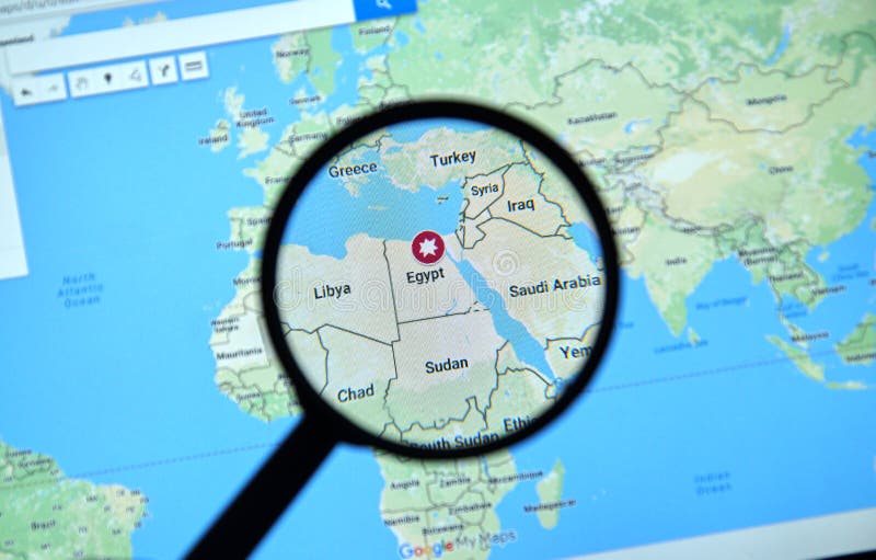 L'Egitto su Google Maps immagine stock editoriale. Immagine di repubblica - 90256339