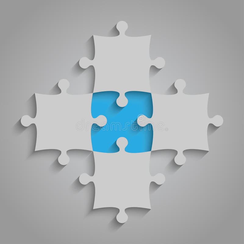 ClipArt Di Puzzle Vuoto Da 5 Pezzi