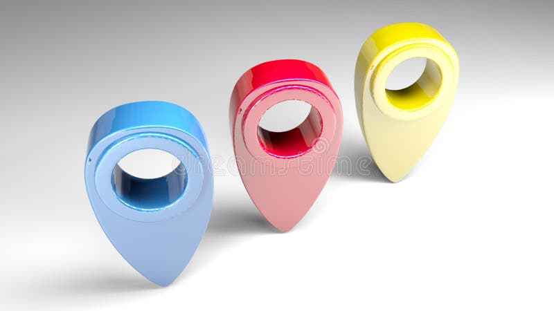 L'ensemble De Position De Carte Signe - Le Rendu 3D Illustration de ...