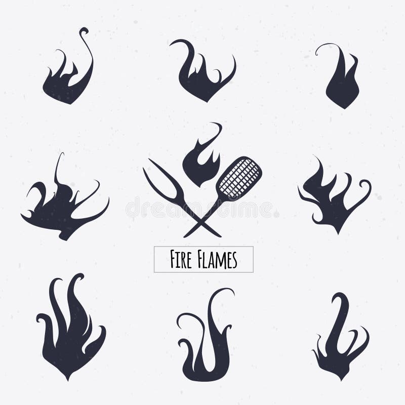 L'ensemble Du Feu De Vintage Flambe Des Icônes, Conception De Logo ...