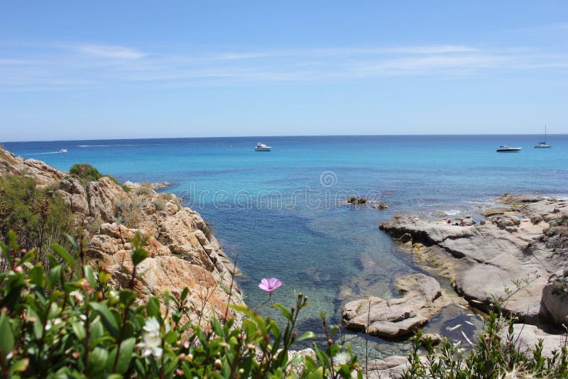 L Escalet Beach on the French Riviera Stock Photo - Image of house ...