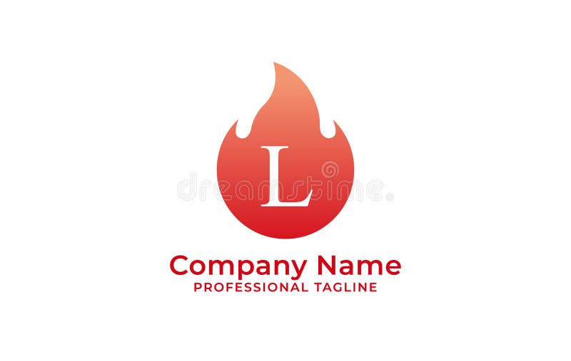 L on Fire Logo Design Template L Logo in Fire Flame Vector Eps File ...