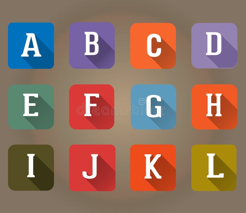 Letter Icons Set Flat Style Stock Illustrations – 6,829 Letter Icons ...