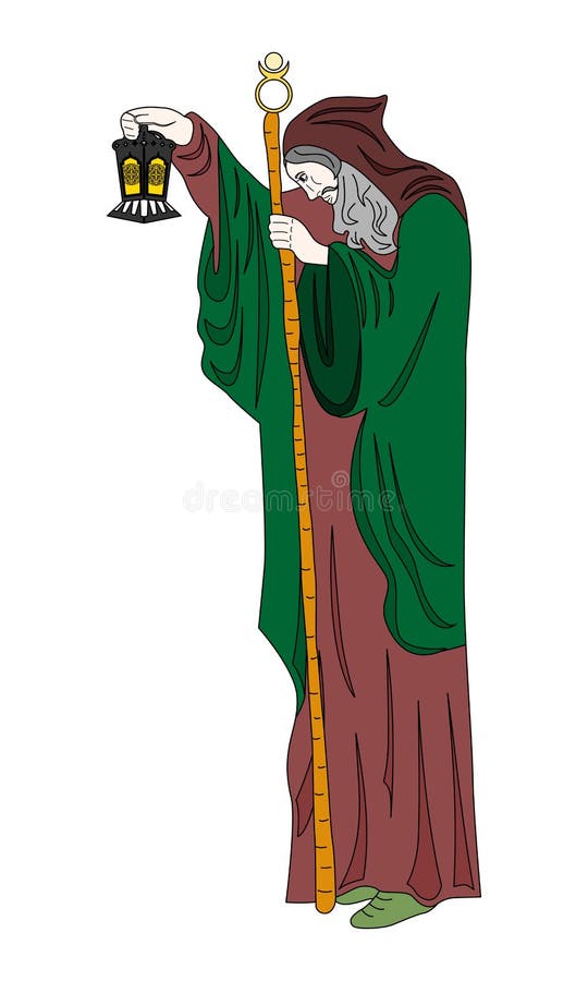 L'homme d'ermite illustration de vecteur. Illustration du dessins ...