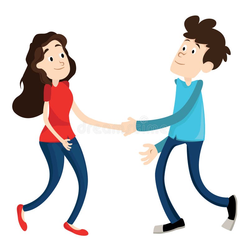 Lhomme Et La Femme Se Serrent La Main Illustration Stock