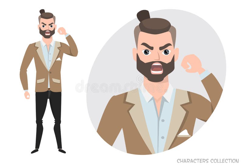 L'homme Mauvais Menace Par Sa Main Illustration de Vecteur ...