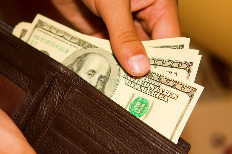 Bourse d'argent photo stock. Image du factures, noir, pression - 9271242