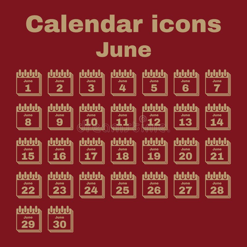 L'icône De Calendrier Symbole De Juin Plat Illustration de Vecteur ...