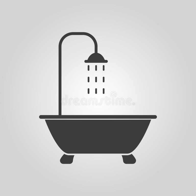 L'icône De Douche Symbole De Salle De Bains Plat Illustration de ...