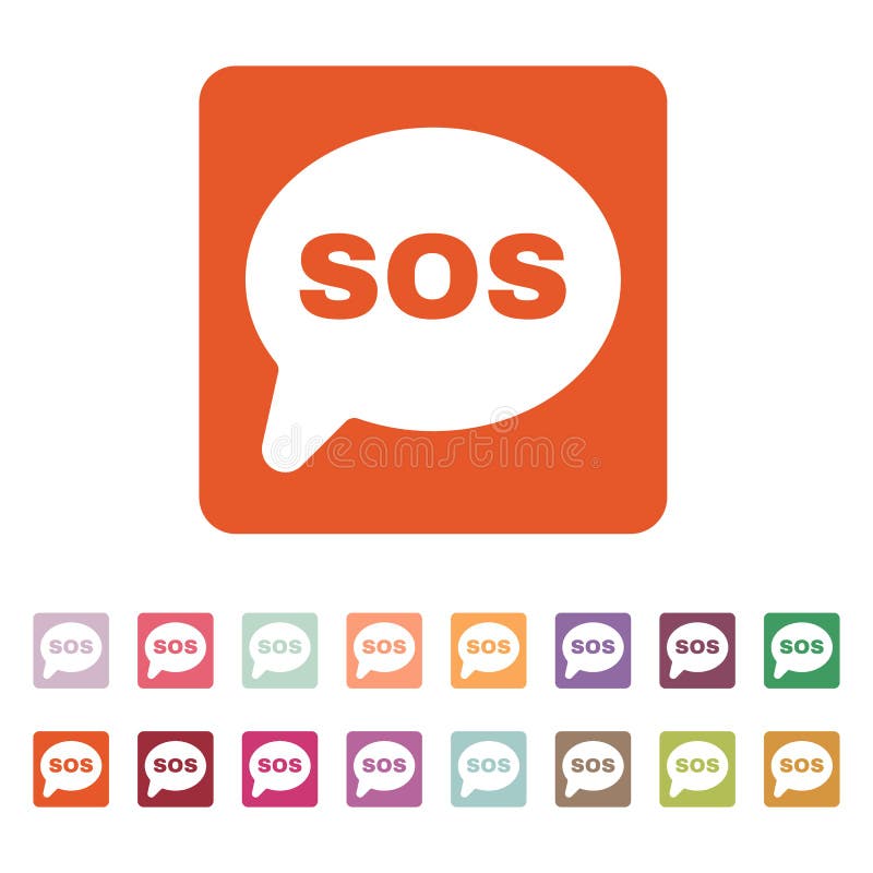 L'icône De SOS Symbole D'aide Plat Illustration de Vecteur ...