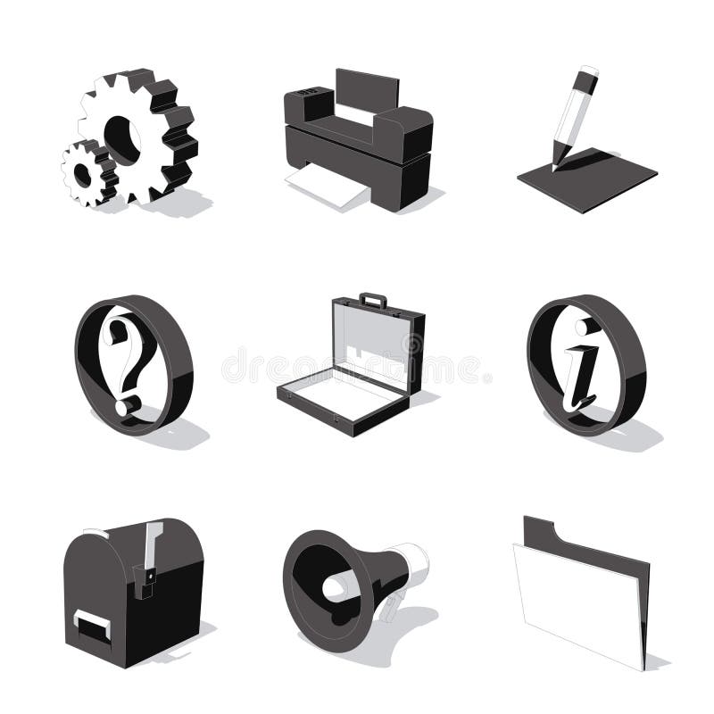 L'icona Bianca 3D Ha Impostato 04 Illustrazione Vettoriale ...