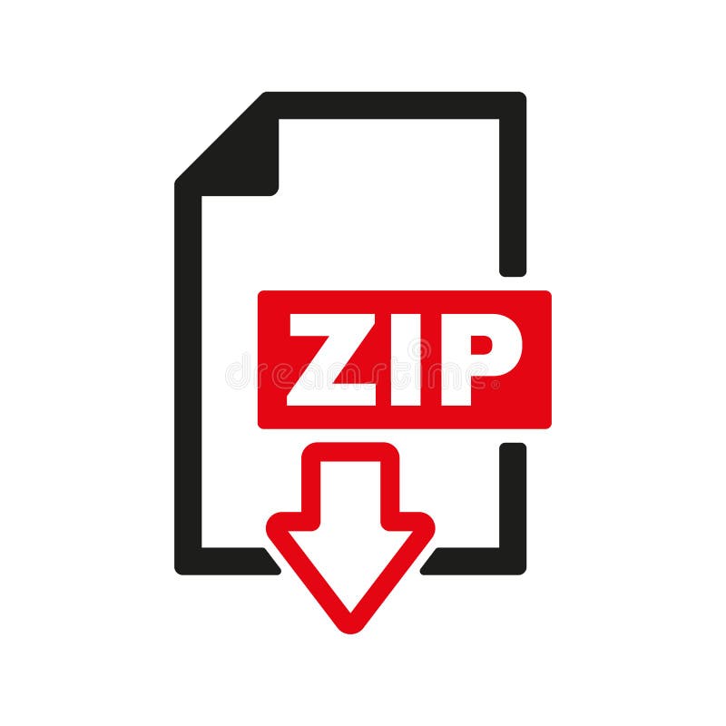 L'icona Del File Zip Archivio E Simbolo Compresso Illustrazione ...