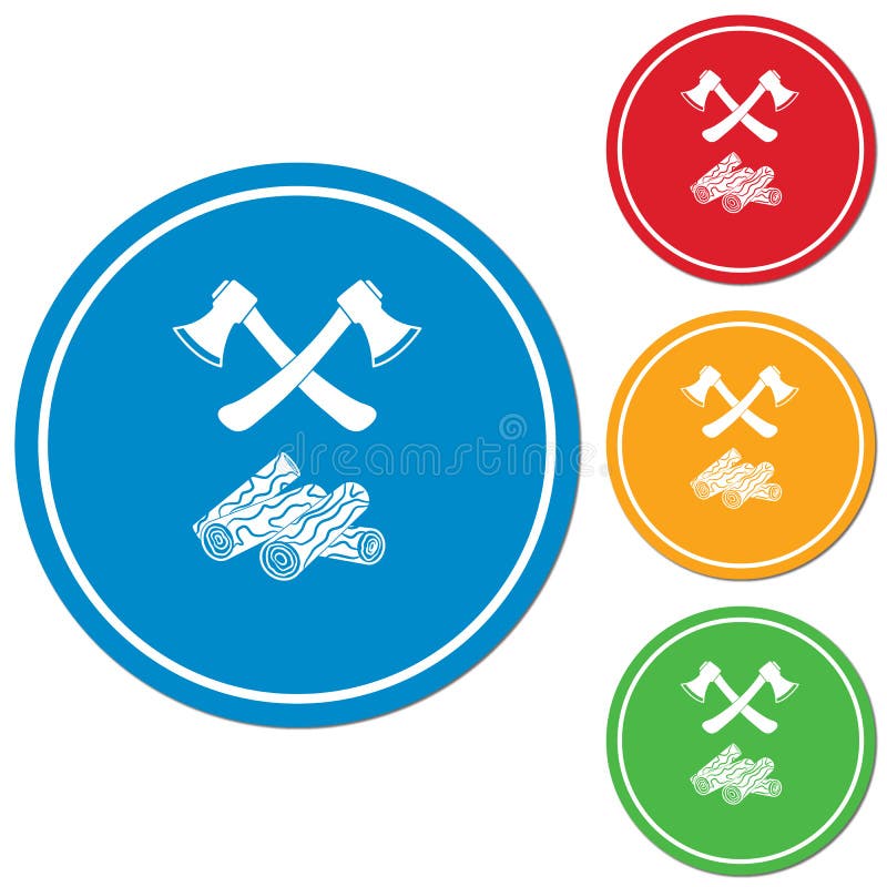 L'icona Della Legna Da Ardere E Dell'ascia Illustrazione Vettoriale ...