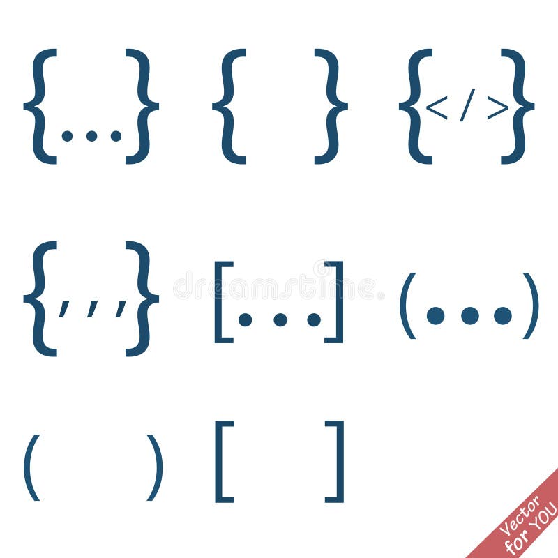 L'icona Della Parentesi Curva Simbolo Di Citazione Concetto in Bianco E ...