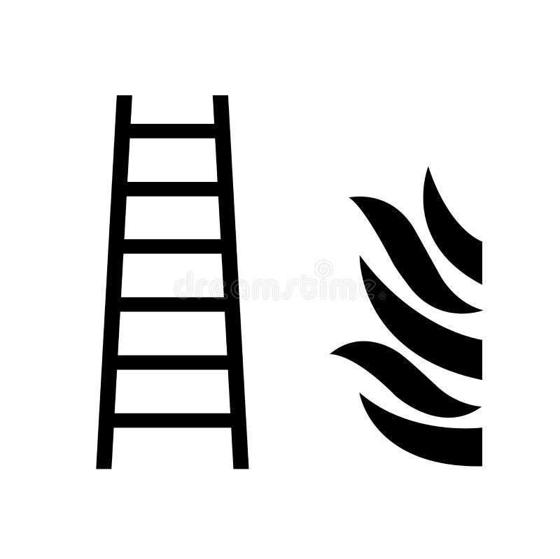 Segno Di Simbolo Della Scala Antincendio, Illustrazione Vettoriale ... Segno Di Simbolo Della Scala Antincendio, Illustrazione Vettoriale ...