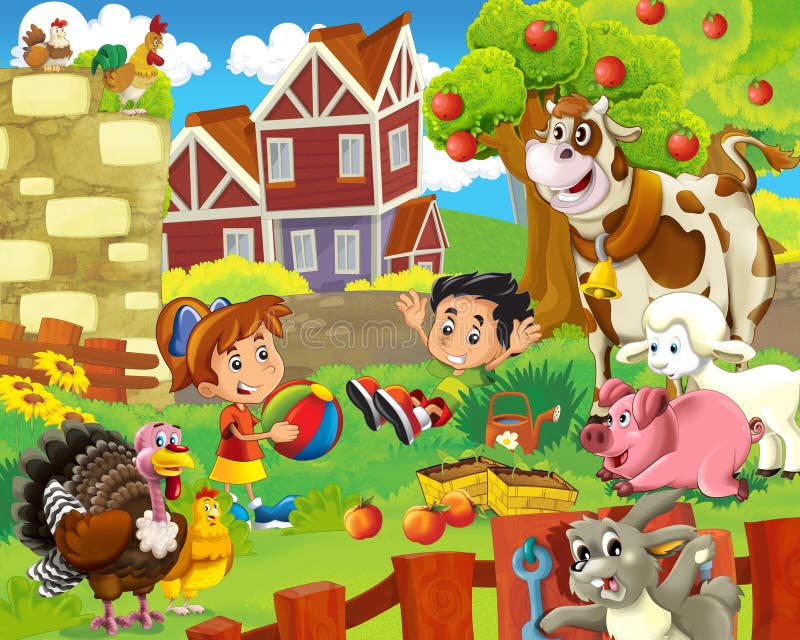 L'illustration De Ferme Pour Les Enfants Illustration Stock ...