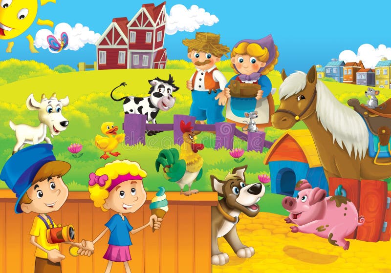 L'illustration De Ferme Pour Les Enfants Illustration Stock ...