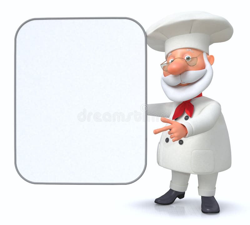 L'illustrazione 3D Il Cuoco Mostra Il Menu Illustrazione di Stock ...