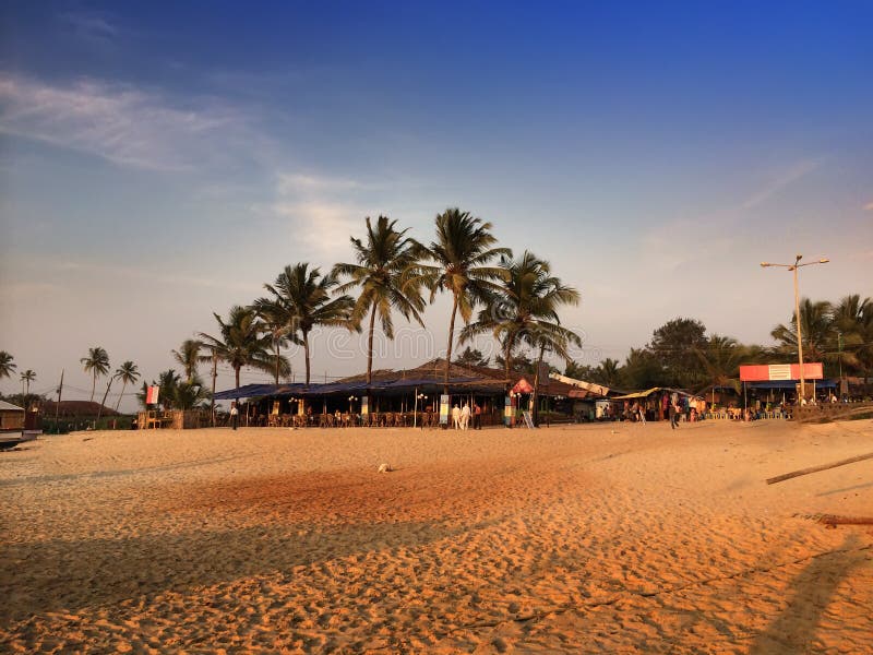 L'Inde Goa Plage Sur Le Coucher Du Soleil Photo stock - Image du ...