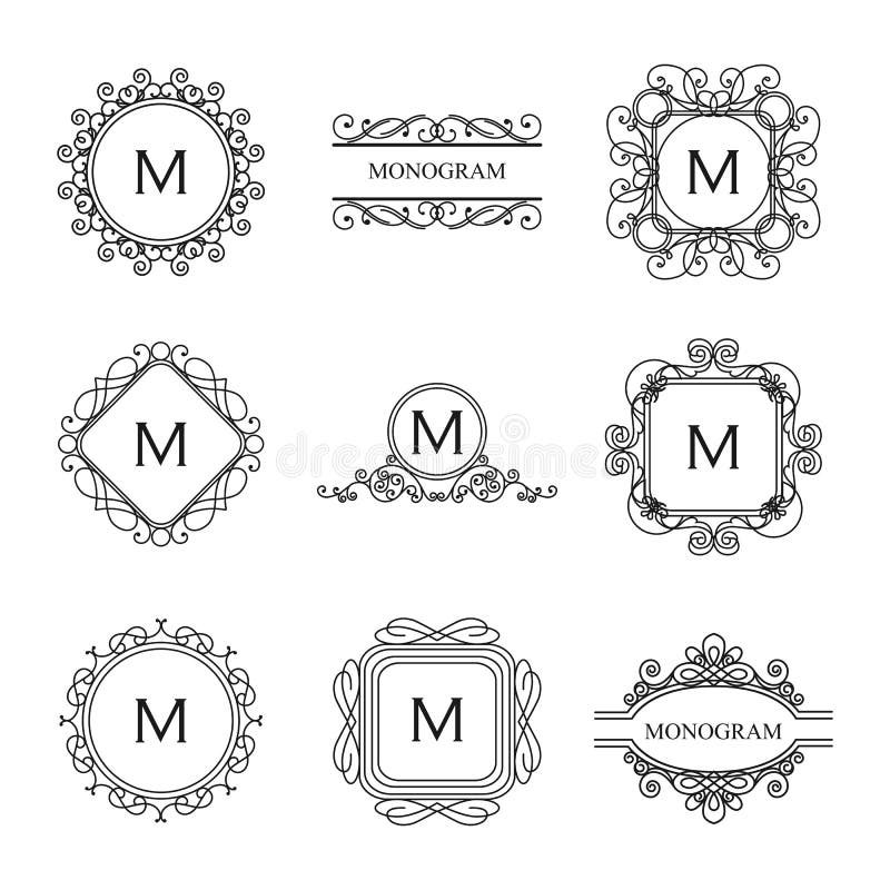 L'insieme Dei Monogrammi Del Profilo Ed Il Logo Progettano I Modelli ...
