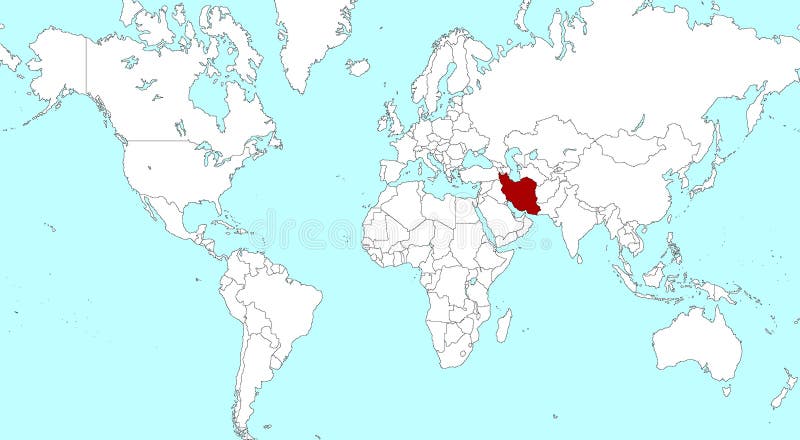 L'Iran Sulla Mappa Del Mondo Illustrazione di Stock - Illustrazione di ...