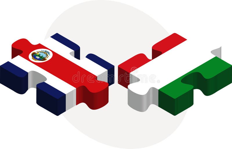 L'Italia E Costa Rica Flags Nel Puzzle Illustrazione di Stock ...