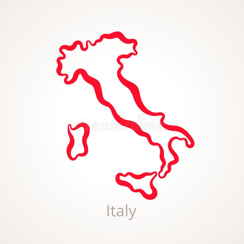 L'Italia - Mappa Del Profilo Illustrazione Vettoriale - Illustrazione ...