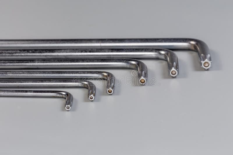 L-keys with Star-shaped Tips Different Sizes Close-up Stock Photo ...