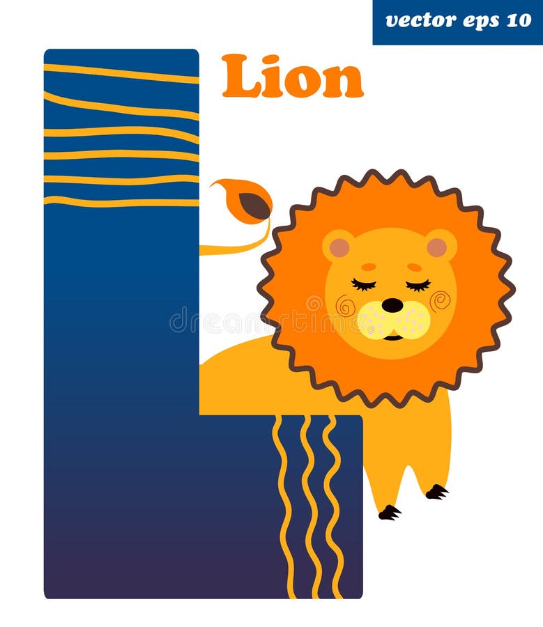 Letra L Alfabeto De Lion Zoo ABC Inglés Con Las Tarjetas De La ...