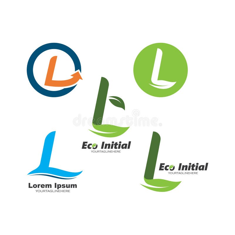 L Letter Eco Leave Logo Business Vector Stock Vector - Illustration of ...